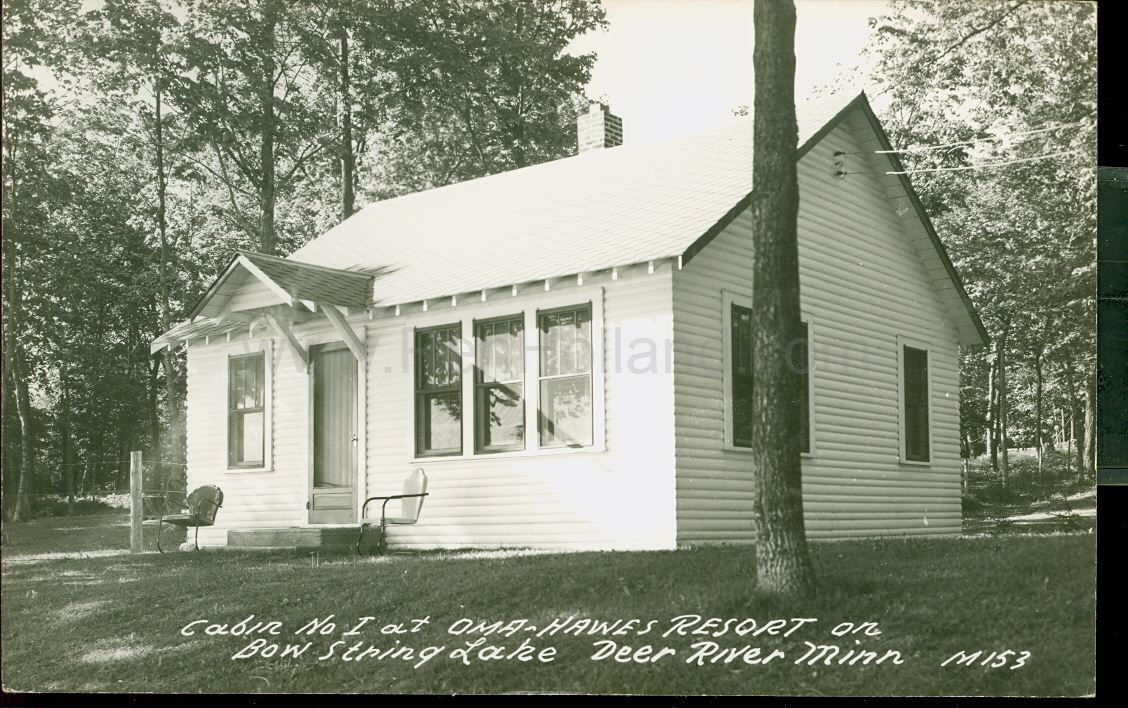 Deer River, MN, Bow String Lake, Oma-Hawes Resort, ca 1940s | Ren ...