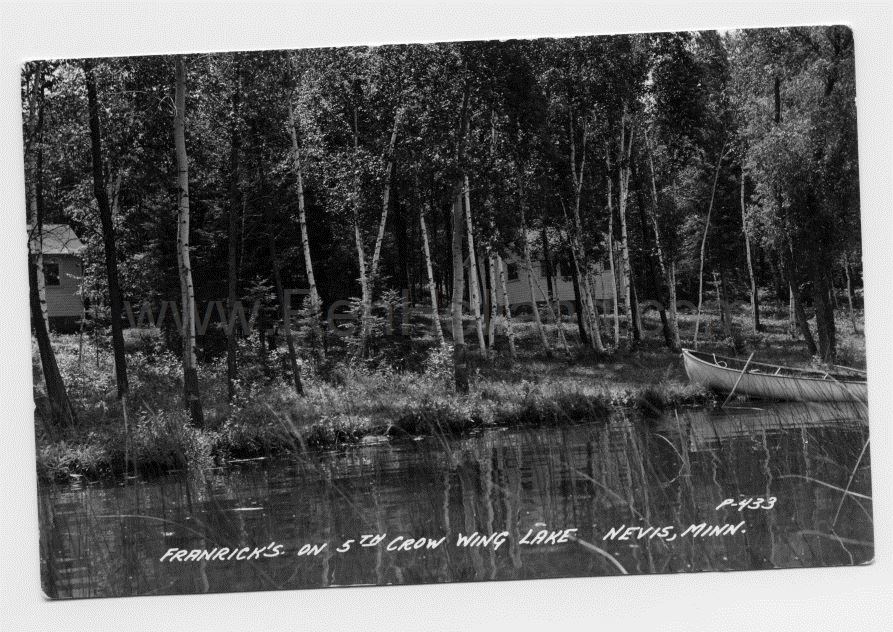 Nevis, MN, Fifth Crow Wing, FranRick’s Cabins, ca 1950s | Ren Holland's ...